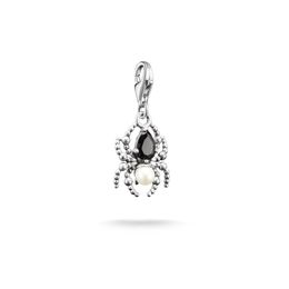 Thomas Sabo Charm-Anh&auml;nger True Romance Spinne Perle Original in silber, schwarz, wei&szlig; | Gr.: onesize