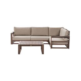 Beliani 2-tlg Lounge Set TIMOR in Braun/Beige/Grau | Gr.: onesize