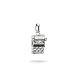 Thomas Sabo Charm-Anhänger Wednesday Schreibmaschine Emaille Connect in silber, weiß, schwarz | Gr.: onesize
