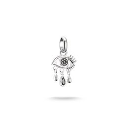 Thomas Sabo Charm-Anhänger Wednesday Tränendes Auge Zirkonia Connect in silber, schwarz | Gr.: onesize