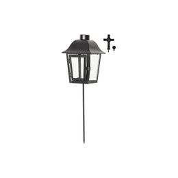 STAR TRADING Grablaterne ,Serene‘, Metall und Glas, schwarz, ohne Kerze, H 45cm | Gr.: onesize