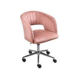 Beliani Bürostuhl KATONAH in Rosa/Schwarz/Silber - (W) 57 x (H) 78 x (L) 57 cm | Gr.: onesize