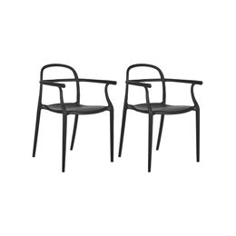 Beliani 2er-Set Gartenstuhl VIDOR in Schwarz | Gr.: onesize