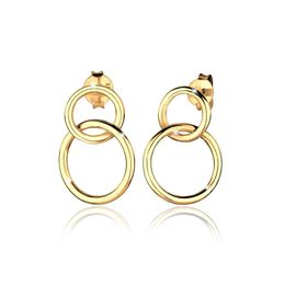 Elli Ohrringe 925 Sterling Silber Geo, Kreis in Gold | Gr.: onesize