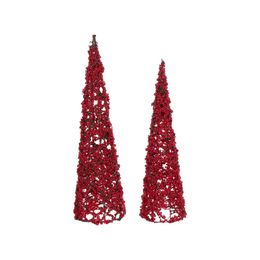 Beliani 3er-Set Dekofigur ROSAN in Rot | Gr.: onesize