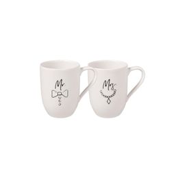 Villeroy & Boch Villeroy & Boch 2er Set Kaffeebecher Mr and Mrs Statement 280 ml in weiß | Gr.: onesize