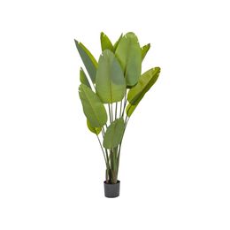 Beliani Kunstpflanze BANANA TREE in Grün/Schwarz - (W) 115 x (H) 187 x (L) 115 cm | Gr.: onesize