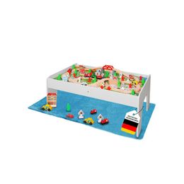 Coemo Spieltische Holz 90 mit tlg Holzeisenbahn in Weiß | Gr.: onesize