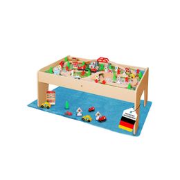 Coemo Spieltische Holz 90 mit tlg Holzeisenbahn in Natur | Gr.: onesize