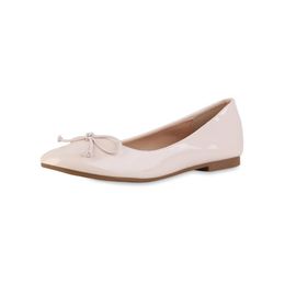 VAN HILL Klassische Ballerinas Adelaide in Beige Lack | Gr.: 40