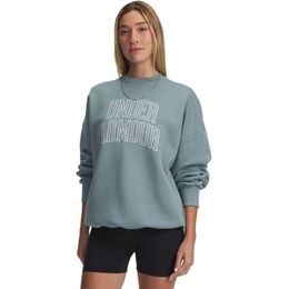 Under Armour Fleecejacke/Fleecepullover "Rival Os Varsity Crew Fleece" in Grün | Gr.: S