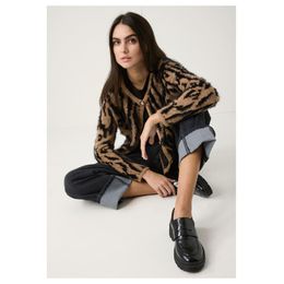 More & More More & More haariger Cardigan, Animal-Dessin in big leo knit | Gr.: 46