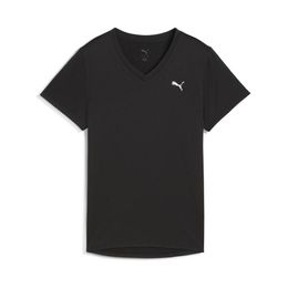 Puma T-Shirt "W TAD ESSENTIAL VNECK Tee" in Schwarz | Gr.: S