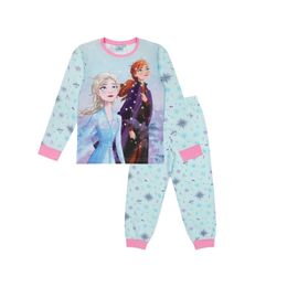 Die Eisk&ouml;nigin Disney Die Eisk&ouml;nigin Disney Eisk&ouml;nigin Schlafanzug Pyjama Langarm in blau | Gr.: 110
