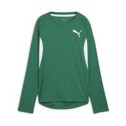Puma T-Shirt "W CROSS THE LINE Longsleeve 3.0" in Gr&uuml;n | Gr.: S