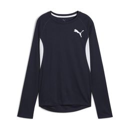 Puma T-Shirt "W CROSS THE LINE Longsleeve 3.0" in Blau | Gr.: M