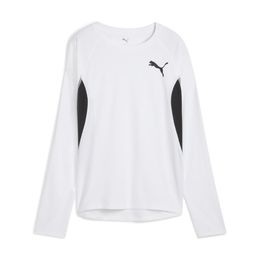 Puma T-Shirt "W CROSS THE LINE Longsleeve 3.0" in Wei&szlig; | Gr.: M