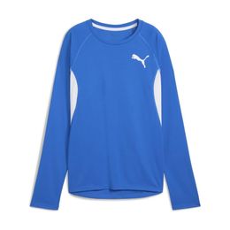 Puma T-Shirt "W CROSS THE LINE Longsleeve 3.0" in Blau | Gr.: XL