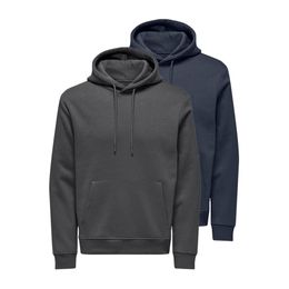 Only & Sons ONLY & SONS Sweatshirt / Hoodie Connor in Dunkelblau / dunkelgrau | Gr.: XXL