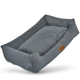 Freudentier orthopädisches Hundebett Cord grau L
