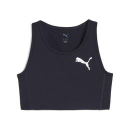 Puma Sportshirt "W CROSS THE LINE CROP Top 3.0" in Blau | Gr.: M