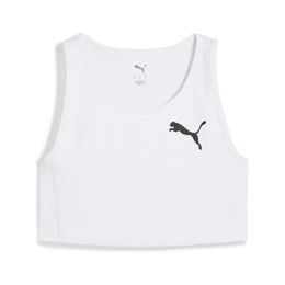 Puma Sportshirt "W CROSS THE LINE CROP Top 3.0" in Wei&szlig; | Gr.: XL