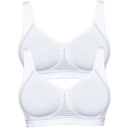 SuSa 2er Pack Sport BH Move medium in Weiss Weiss | Gr.: 75B