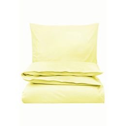 Mela Unisex Perkal Bettwäsche Set BHANU in soft lemon | Gr.: 135 x 200 + 80 x 80 cm