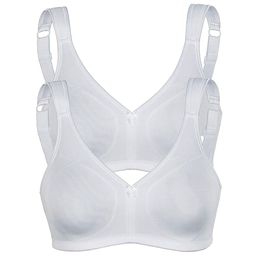 Sassa Mode Sassa 2er Sparpack Sport-BH ohne B&uuml;gel in Weiss Weiss | Gr.: 75C