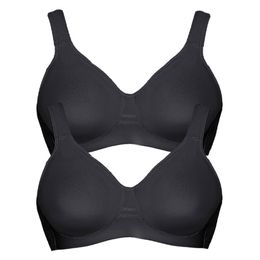 Viania 2er Pack Sport BH Workout in schwarz schwarz | Gr.: 90C