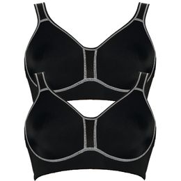 Viania 2er Pack Sport BH Performance in schwarz schwarz | Gr.: 75D