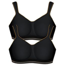 Viania 2er Pack Sport BH intense in schwarz schwarz | Gr.: 90D