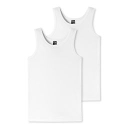 Schiesser Tank-Tops 2er-Pack Basic Kids in weiß | Gr.: 176