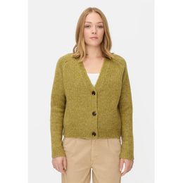 Camel Active Strickjacke mit Raglanärmeln und Knopfverschluss in Oliv | Gr.: S