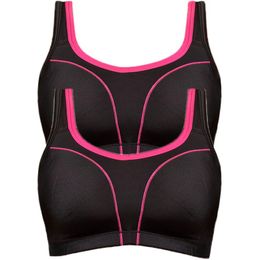 SuSa 2er Pack Sport BH Move high in schwarz-pink schwarz-pink | Gr.: 95E