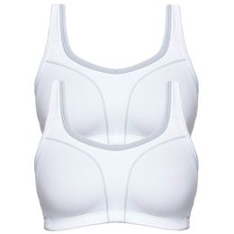 SuSa 2er Pack Sport BH Move high in wei&szlig;-grau wei&szlig;-grau | Gr.: 90D