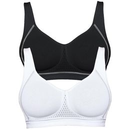 SuSa 2er Pack Sport BH Move medium in Schwarz Weiss | Gr.: 80D