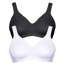 Viania 2er Pack Sport BH Workout in schwarz weiss | Gr.: 105D