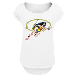 F4NT4STIC Long Cut T-Shirt Wonder Woman Lasso of Truth in wei&szlig; | Gr.: S