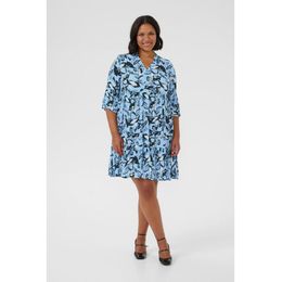 Kaffe curve Kleid KCisma A-shape in Blue Graphic Flower | Gr.: 46