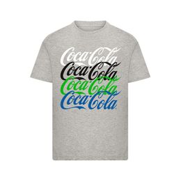 F4NT4STIC T-Shirt Coca Cola Repeat Logo in grau meliert | Gr.: 146/152