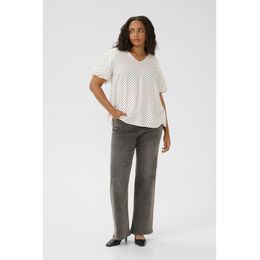 Kaffe curve Kurzarm-Bluse KCgina Regular fit in Chalk/Black Dot | Gr.: 46