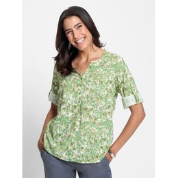 WITT WEIDEN Druckbluse in beige-eucalyptus-bedruckt | Gr.: 46