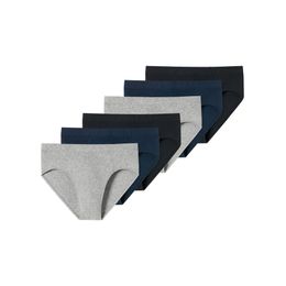 Schiesser Slip 6er Pack in Schwarz/Blau/Grau | Gr.: L