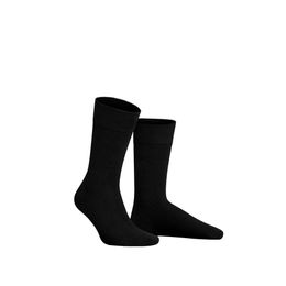 Hudson Socken Relax Cotton druckfreier Bund in Black | Gr.: 45/46