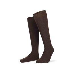 Hudson Kniestr&uuml;mpfe Relax Cotton w&auml;rmend in Brownmel. | Gr.: 41/42
