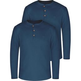 Normani 2er Set Herren Langarm Shirts aus Bio-Baumwolle Neuville in Marine | Gr.: 4XL