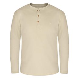 Normani Herren Langarm Shirt aus Bio-Baumwolle Neuville in Beige | Gr.: 4XL