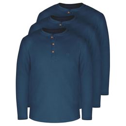 Normani 3er Set Herren Langarm Shirts aus Bio-Baumwolle Neuville in Marine | Gr.: S