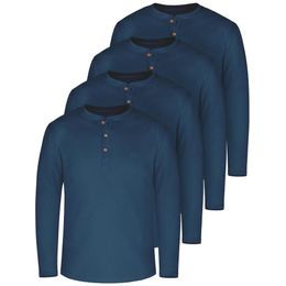 Normani 4er Set Herren Langarm Shirts aus Bio-Baumwolle Neuville in Marine | Gr.: S